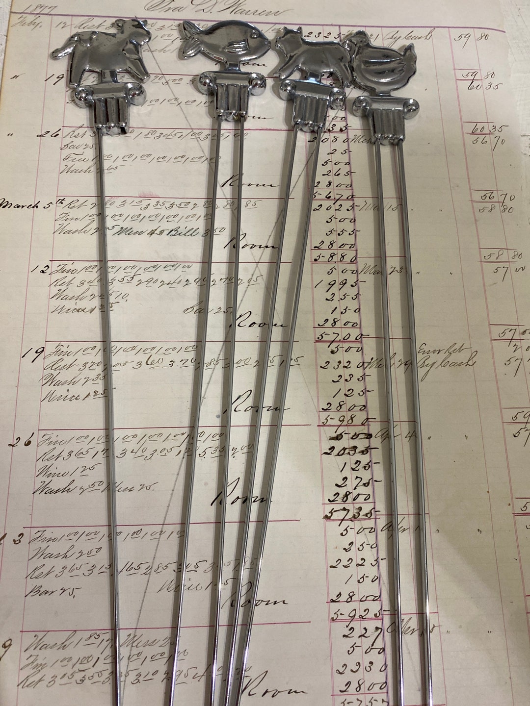 RARE Find 4 Vintage Stainless Steel Animal Skewers - Etsy