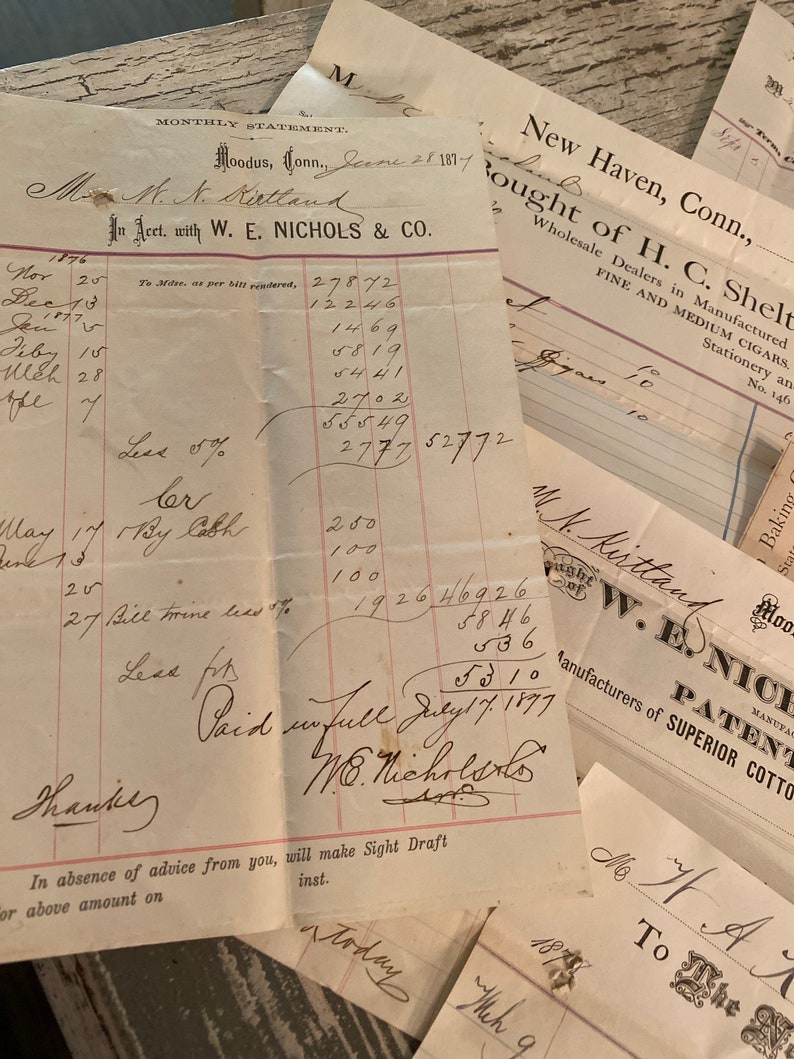 10 Antique 1800’s Cash Receipts - Etsy