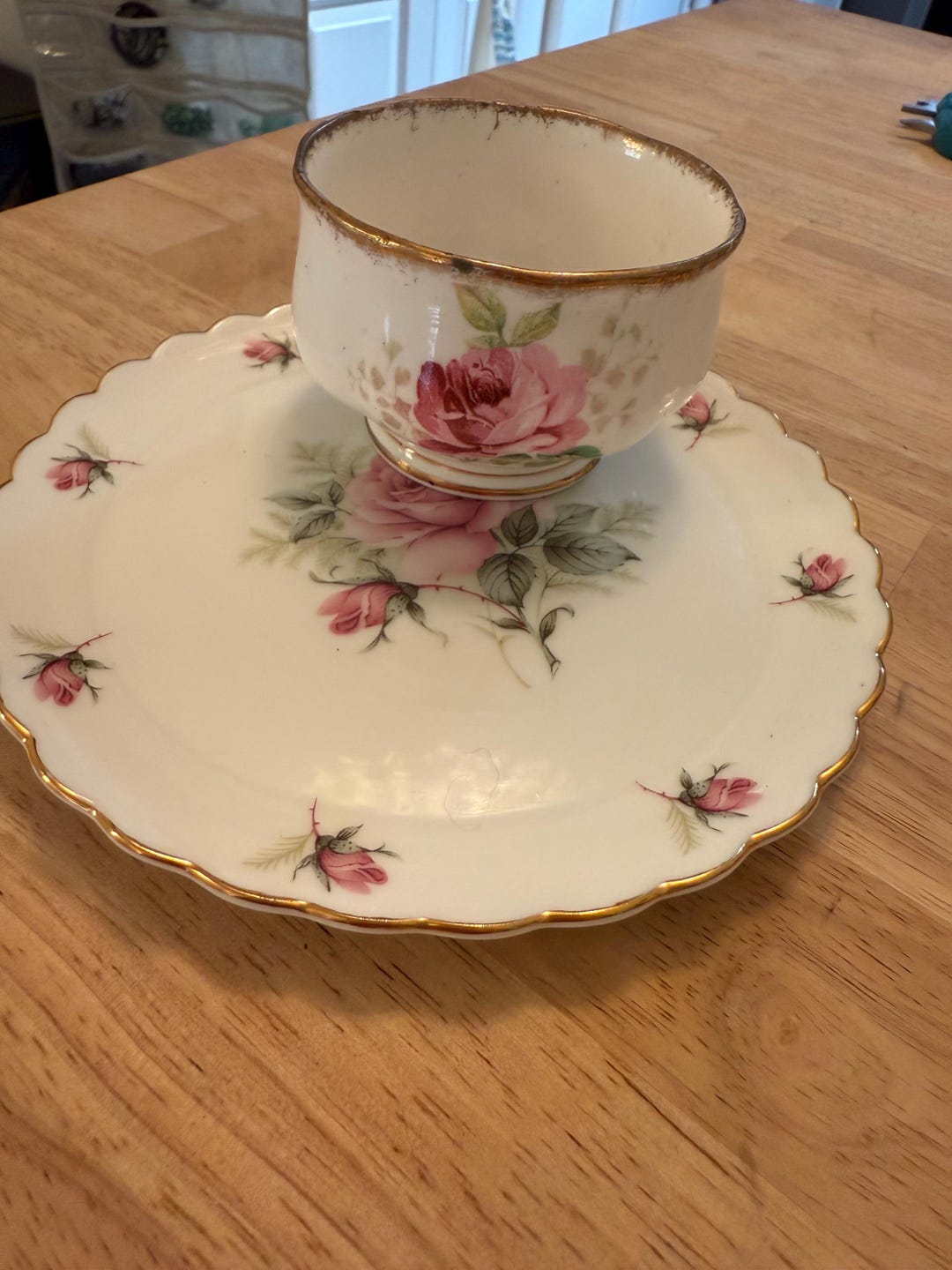 Antique American Beauty Plate and Cup - Etsy