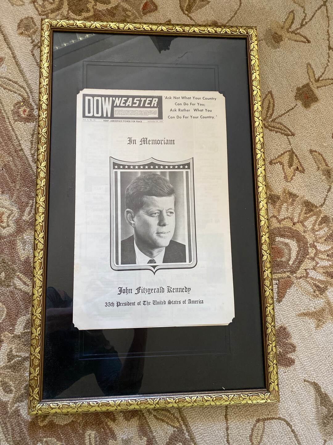 RARE 1963 Framed Newspaper in Memoriam of John Fitzgerald Kennedy!! - Etsy