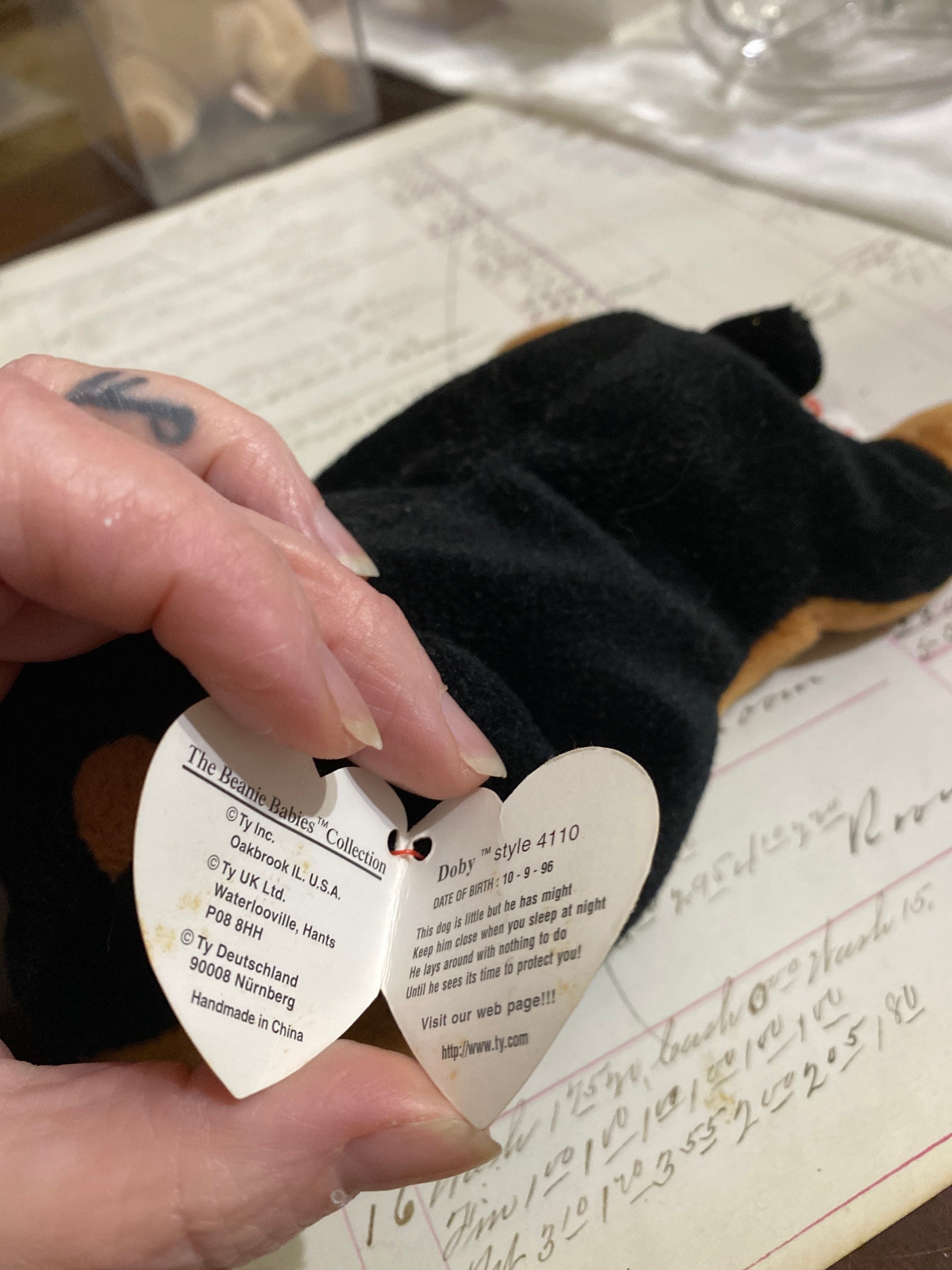 TY Beanie Baby Doby the Doberman 1996 With Tag Errors Retired Rare - Etsy
