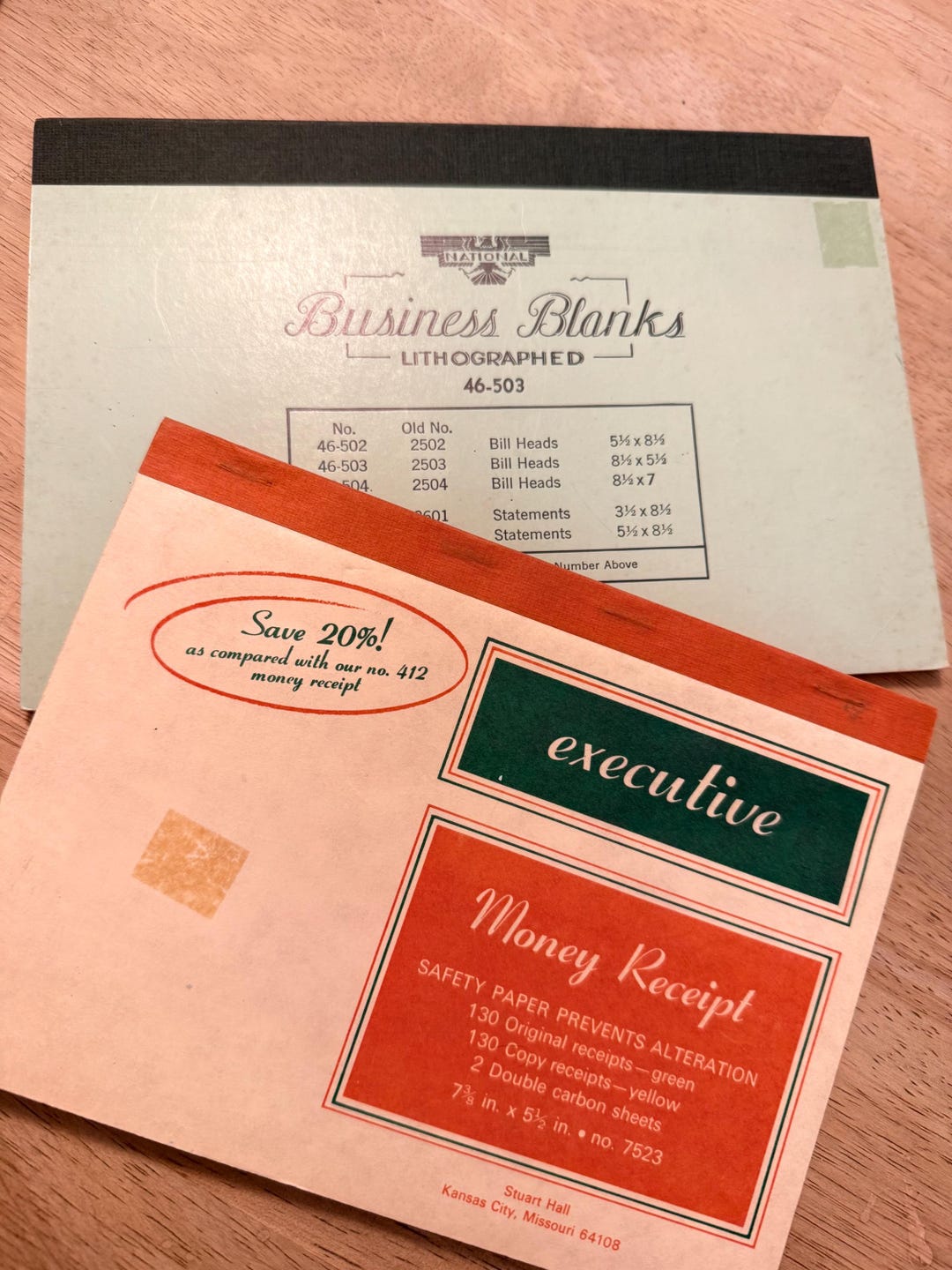 2 Vintage Cash Receipts Book - Etsy