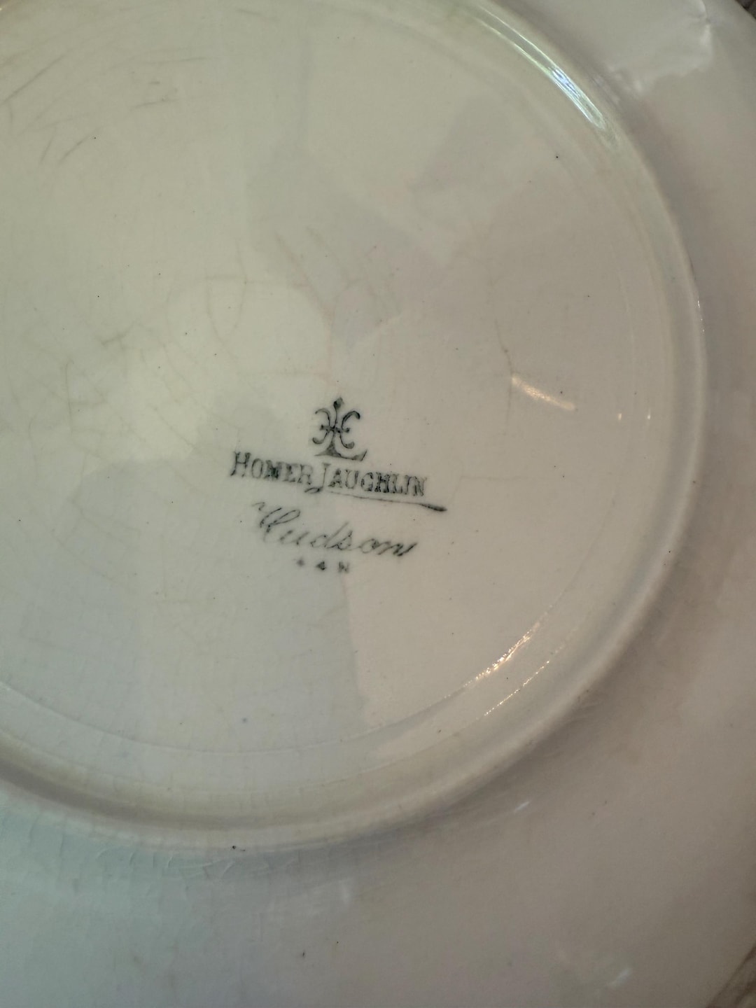 Crown Potteries & Homer Laughlin Floral Dinner Plates W/gold Colored ...