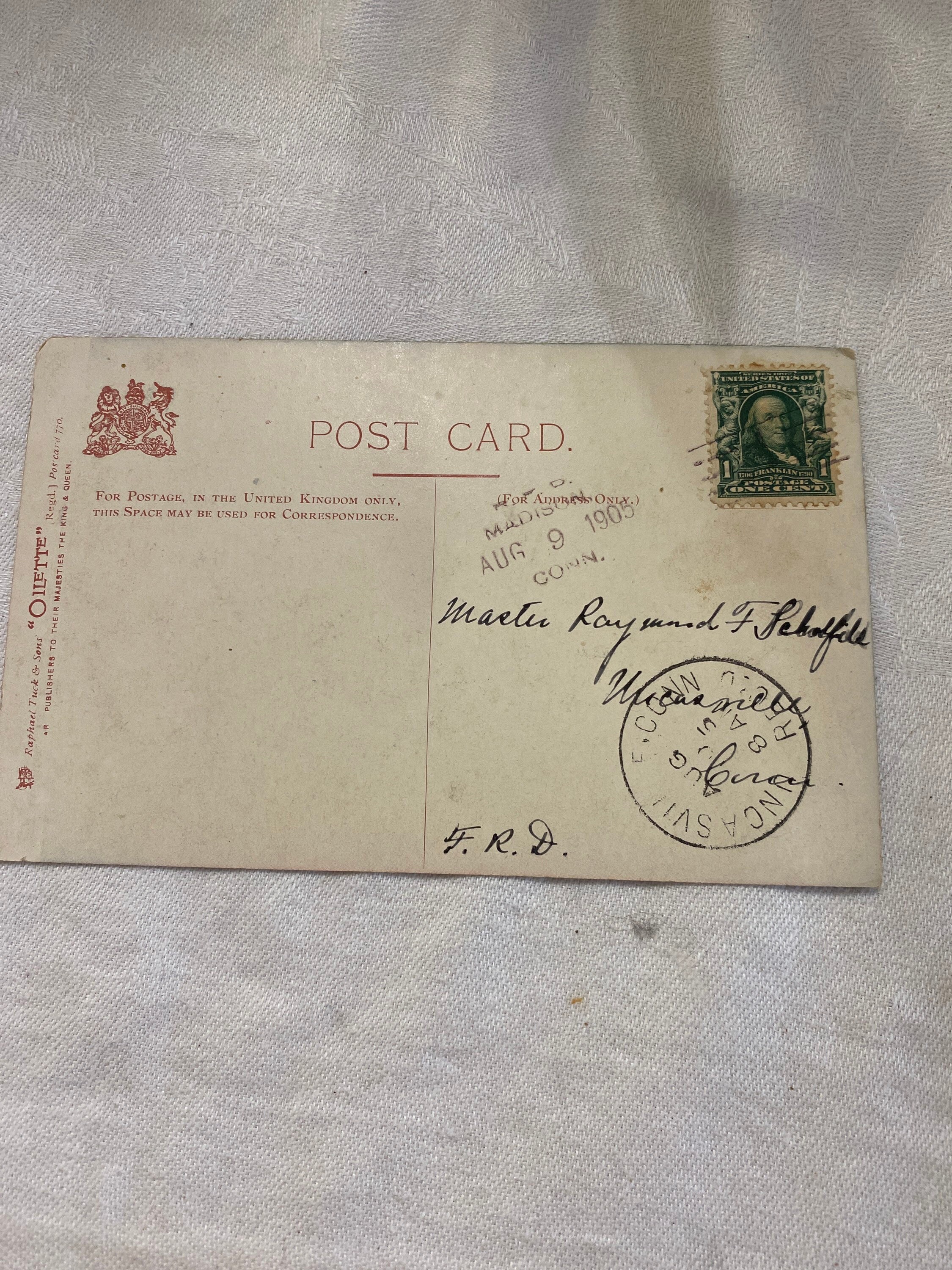 Vintage Ben Franklin 1 Cent Us Postage Stamp 1902. Rare! on 1905 Green ...