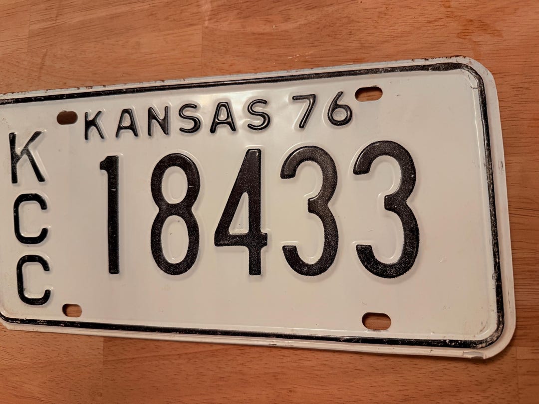 1976 Vintage Kansas Corporation Commission License Plate - Etsy