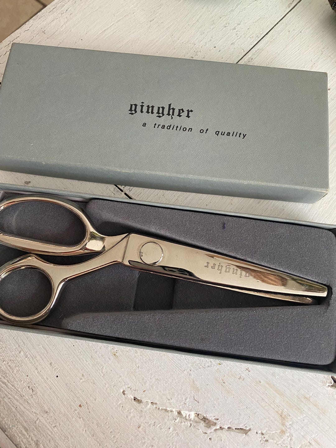 Gingher 7.5" Dressmaker Pinking Shears Scissors + Box Made Brazil New ...