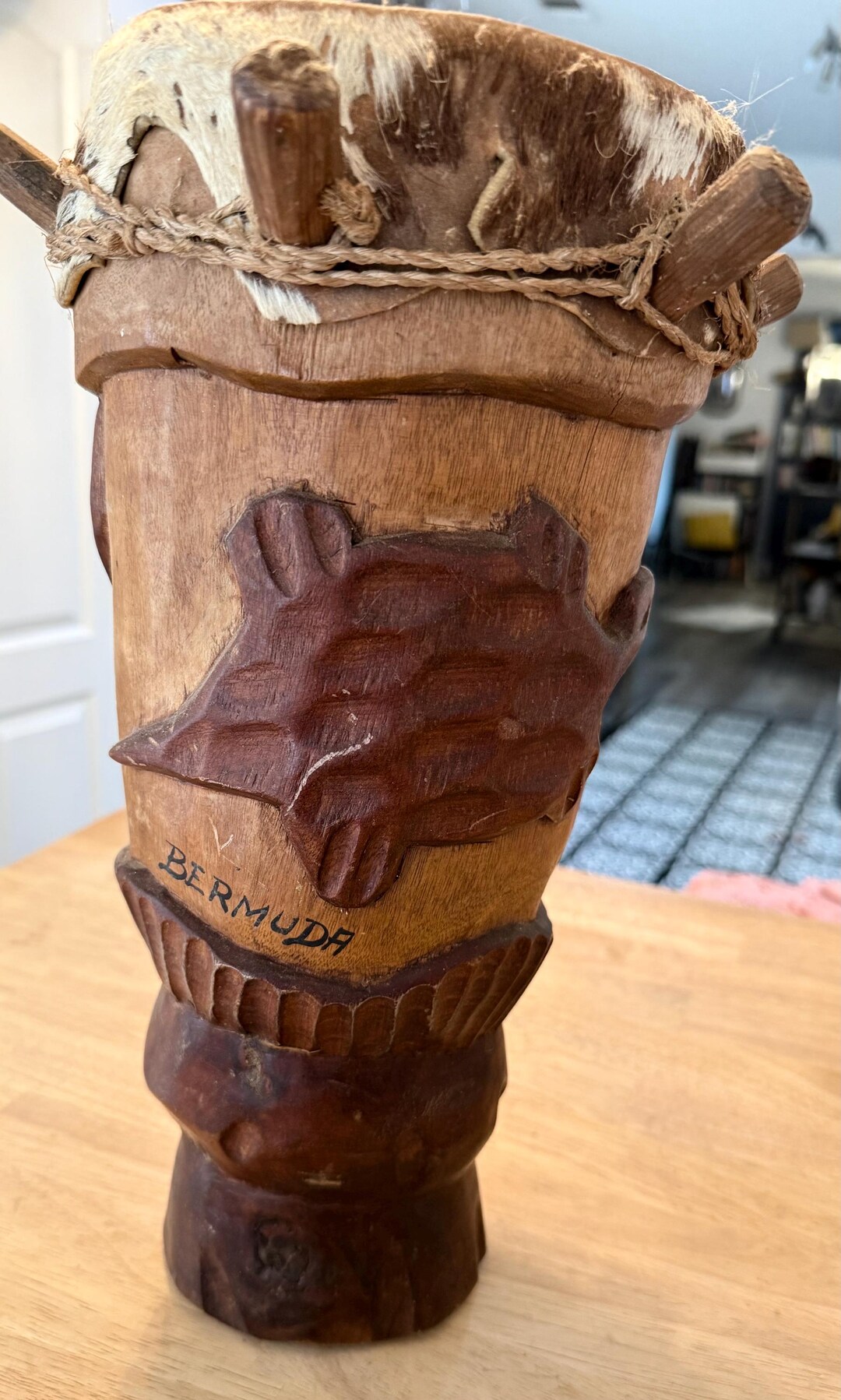 Antique Hand Carved Bermuda Turtle Wood Drum - Etsy
