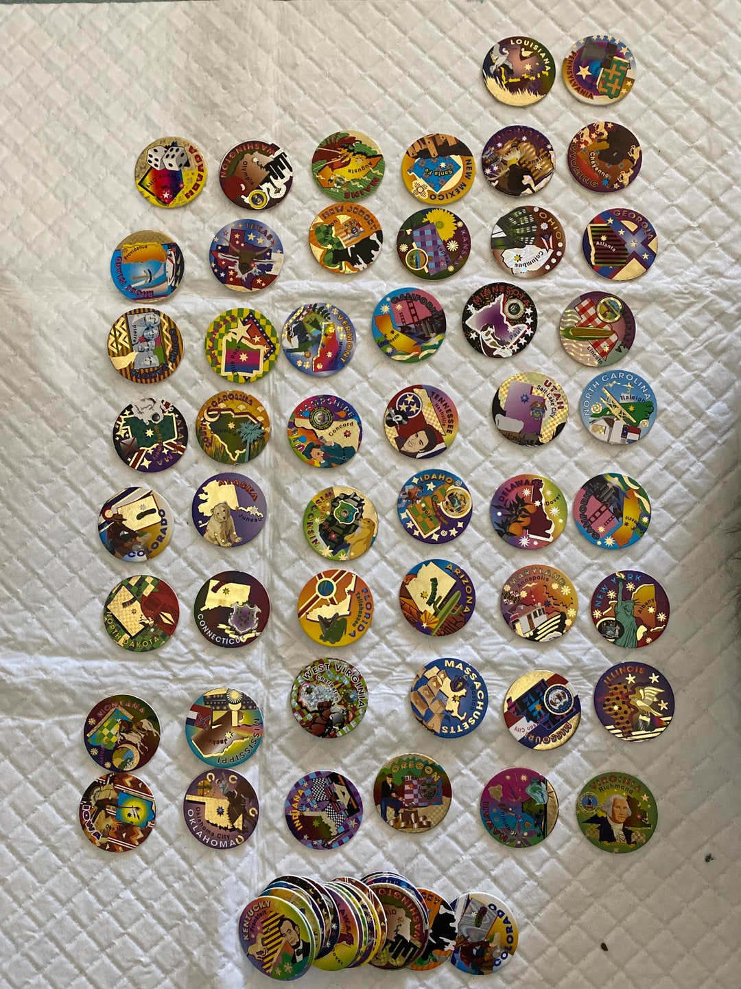 1990 Foil States Pogs - Etsy