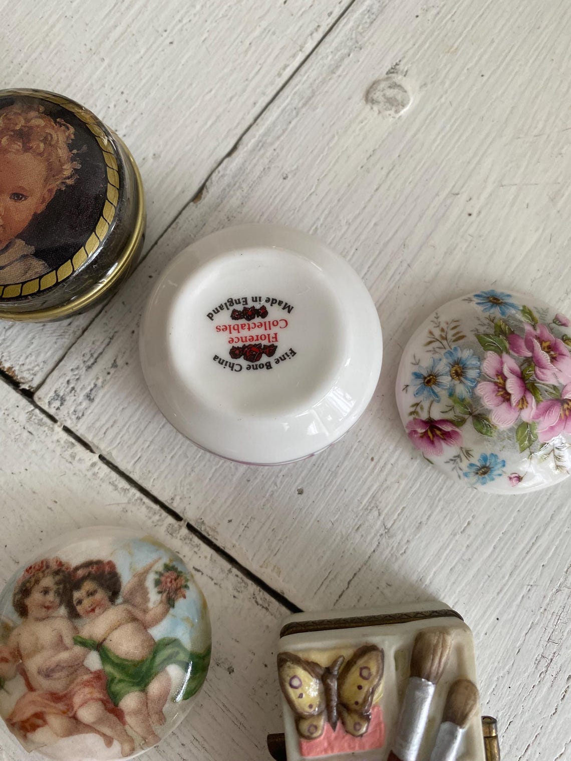 7 Vintage Porcelain Trinket Boxes - Etsy