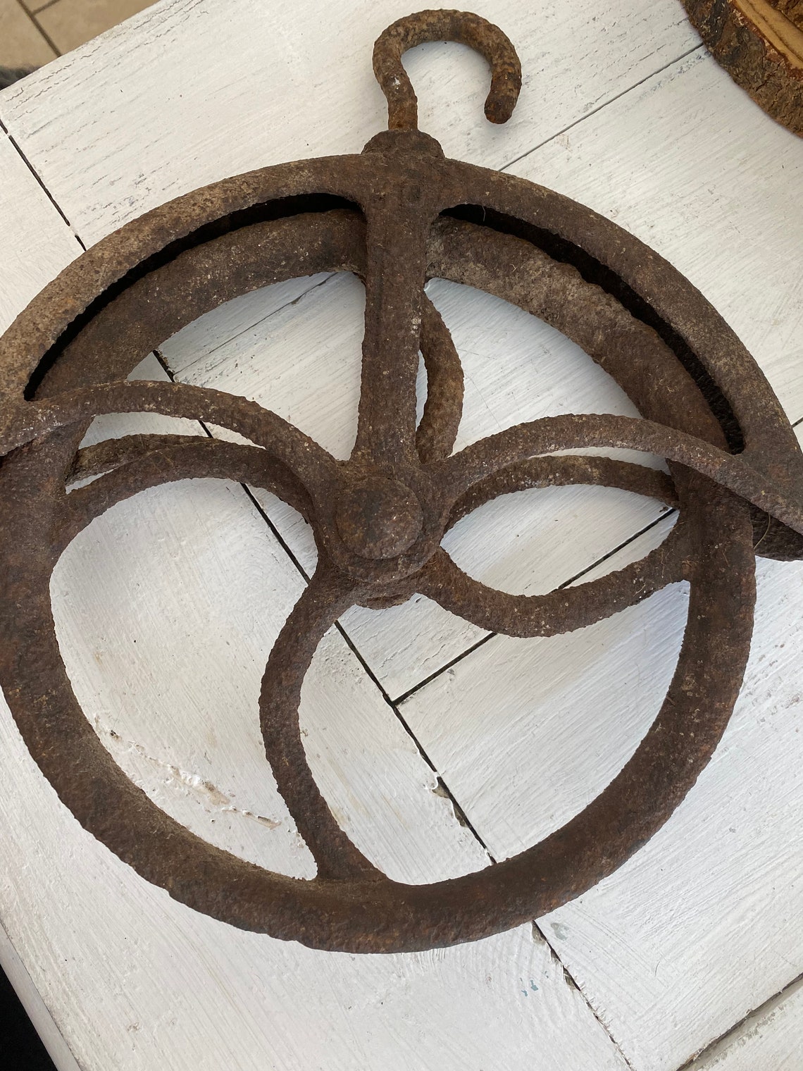 Vintage Cast Iron Industrial Barn Pulley - Etsy