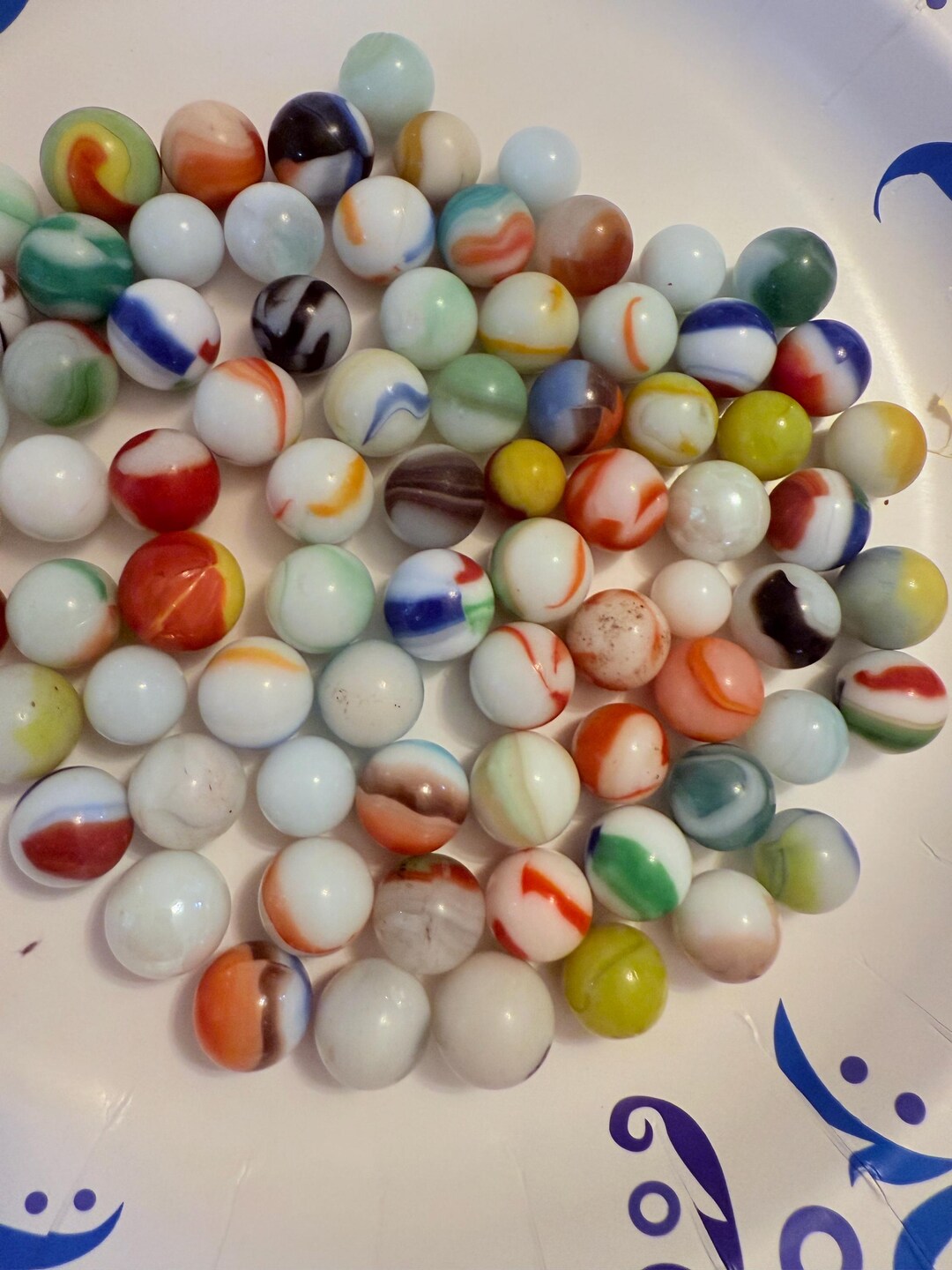 76 Vintage Milk Glass Marbles - Etsy