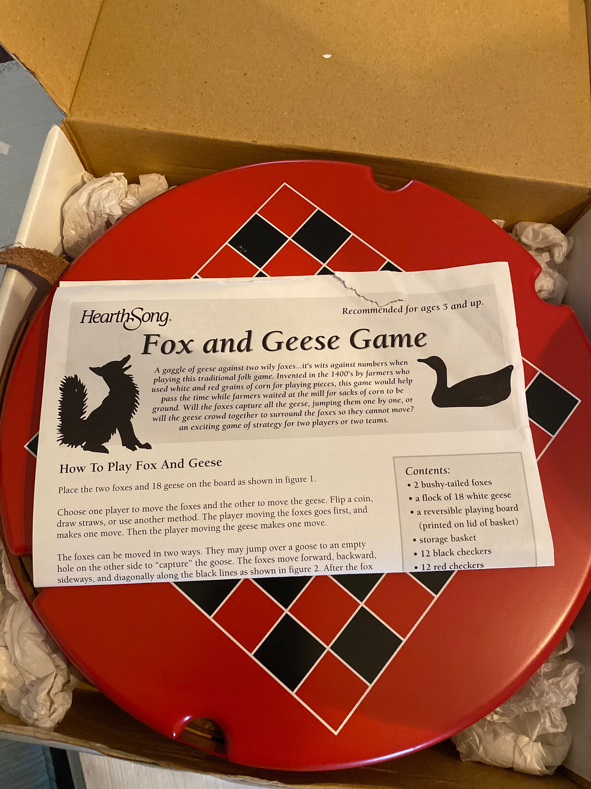 Vintage Hearth Song Fox Geese Multi Game Checkers Wicker - Etsy