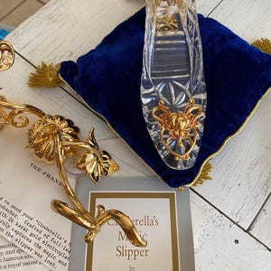 Franklin Mint Cinderella Crystal Glass Slipper/shoe 24K Gold Plated ...