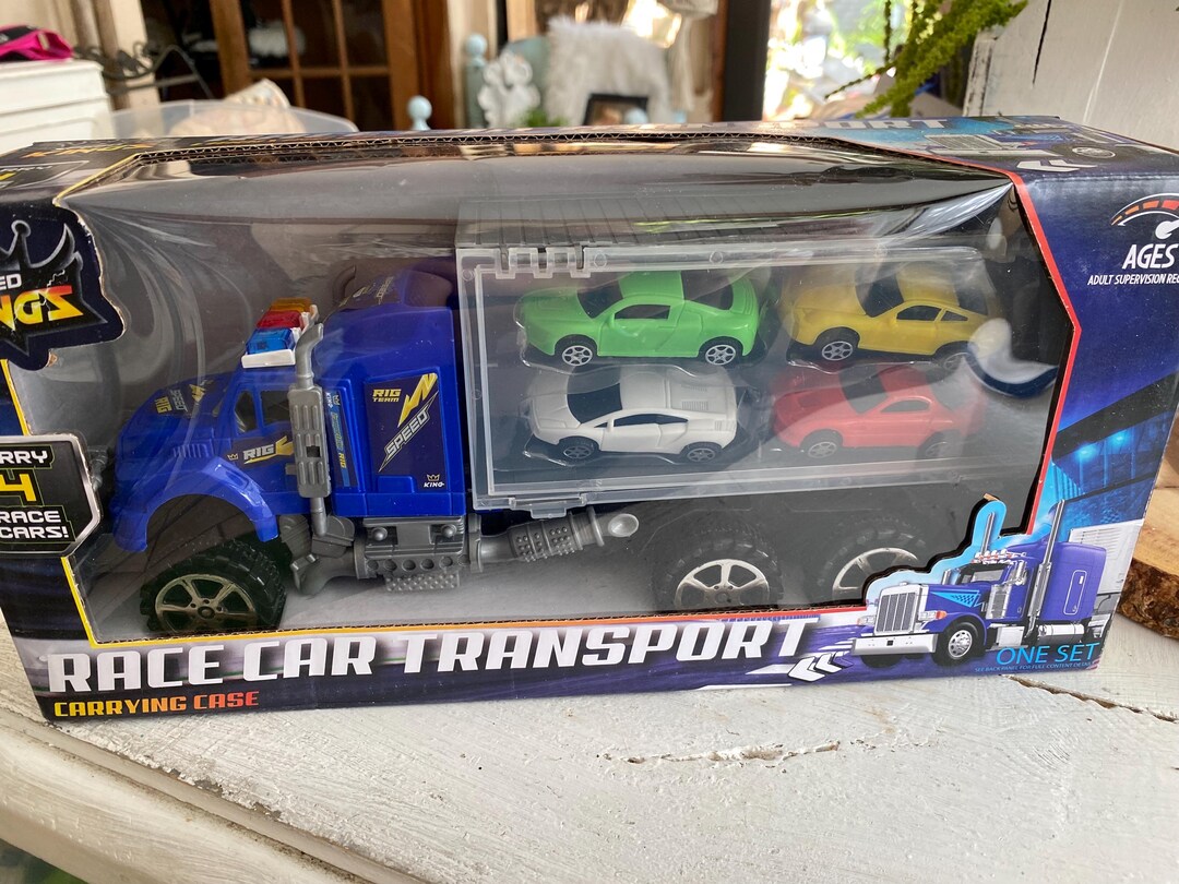 RACE CAR Transport Hauler CARRYING Case W/cast Cars Included Speedkingz ...