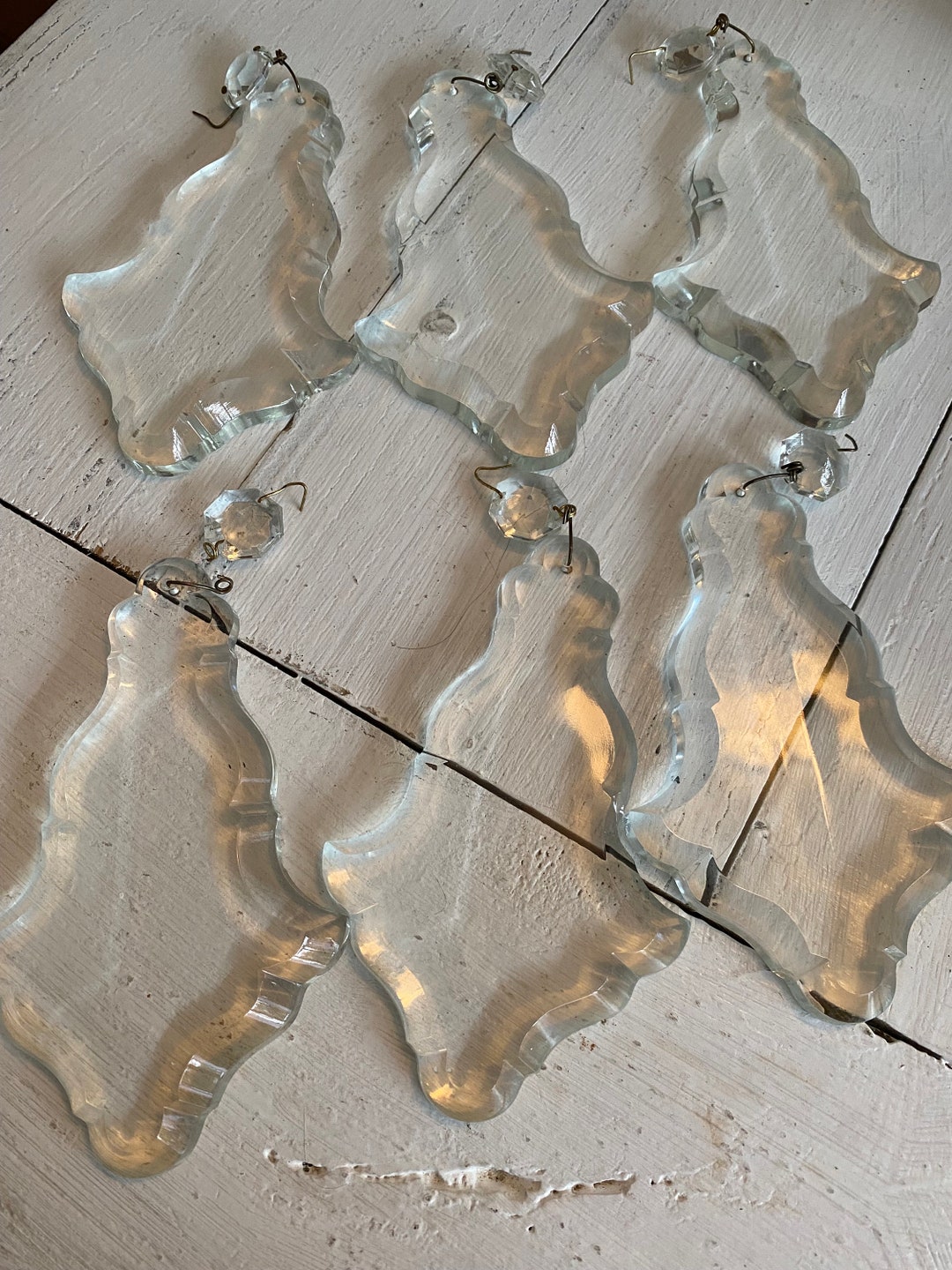 6 Large Antique Ornate Prisms - Etsy