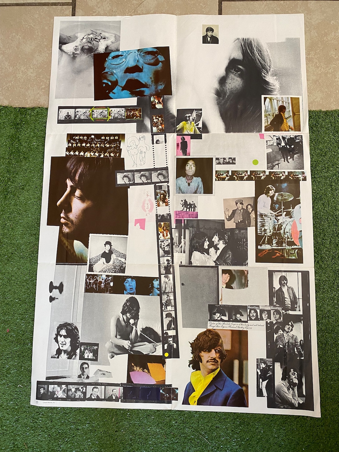Vintage 1968 RECORD Posters and Lyrics From the Beatles With 5 Photo ...