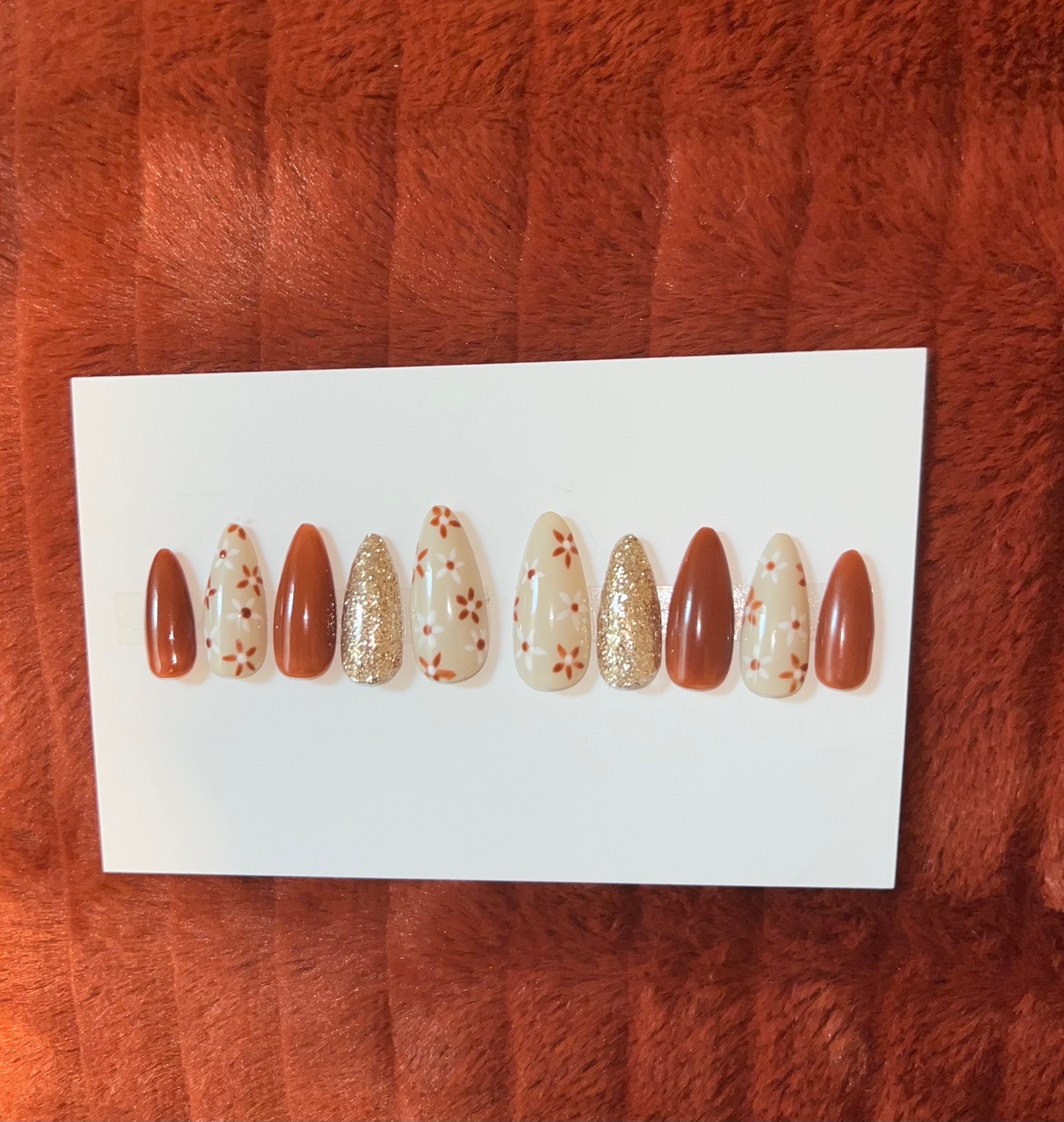 Fall Flowers Hand Painted Fall Press on Nails - Etsy