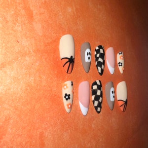 Cute Fall Ghost Nails Hand Painted Fall Press on Nails - Etsy