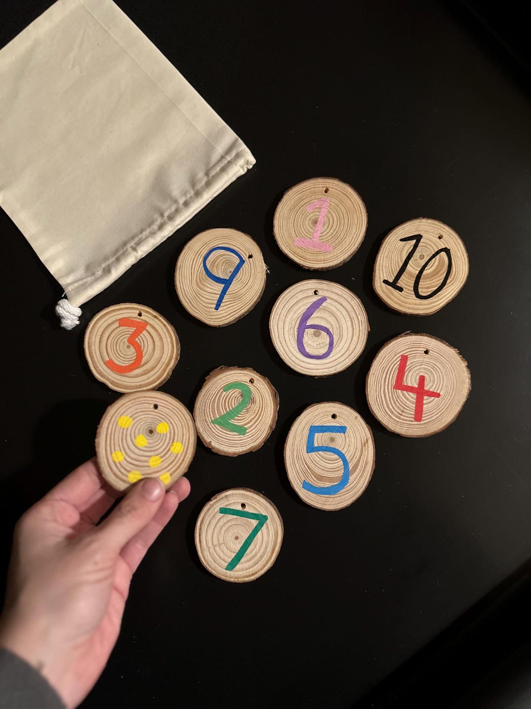 Numbers 1-10 Wooden Log Slices | Tuff Tray Resources | Sensory Play ...