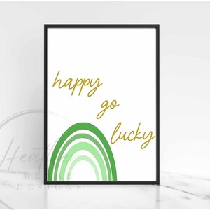 St Patricks Day Prints Decor, Home Decor St Patty's Day, Happy Go Lucky ...