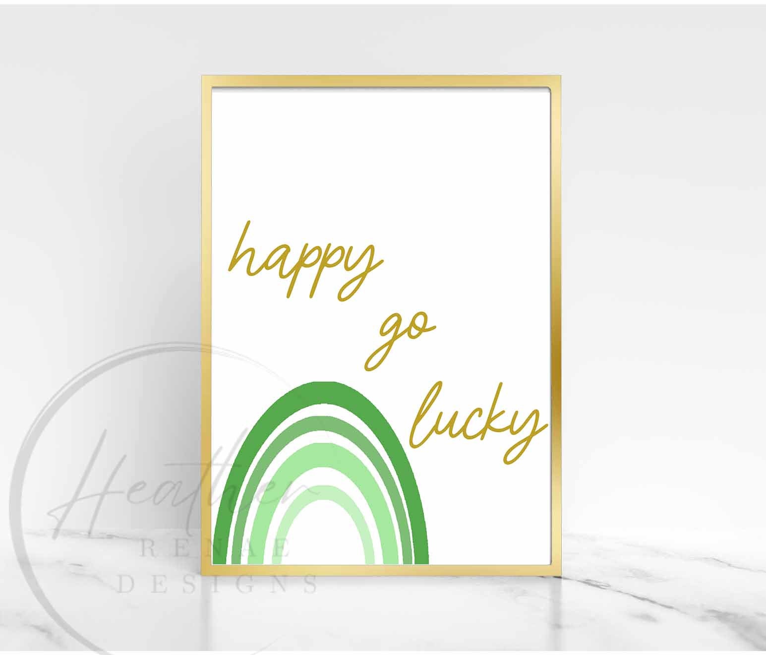 St Patricks Day Prints Decor, Home Decor St Patty's Day, Happy Go Lucky ...