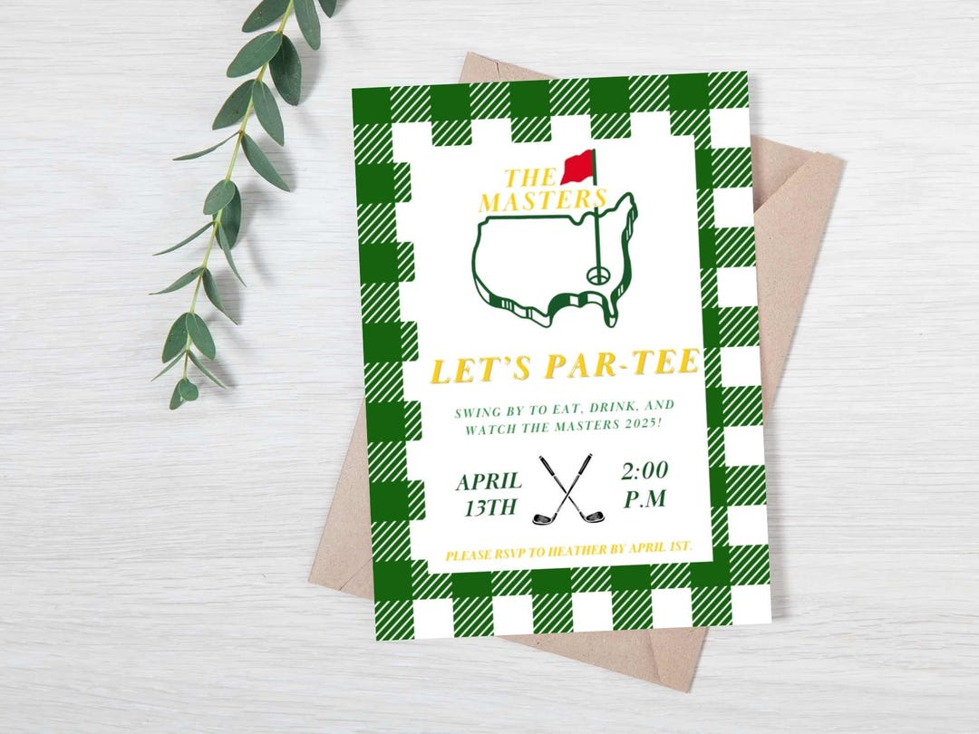 Masters Golf Party Invitation: Editable Template (5x7) (digital ...