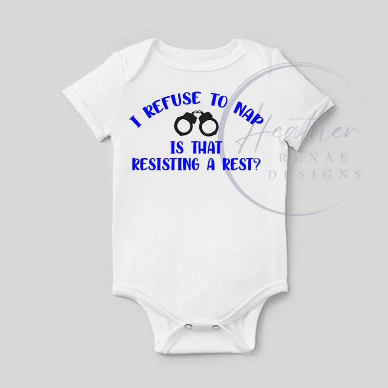 Refuse to Nap PNG, Police Officer Onesies, Police Newborn PNG, Police ...