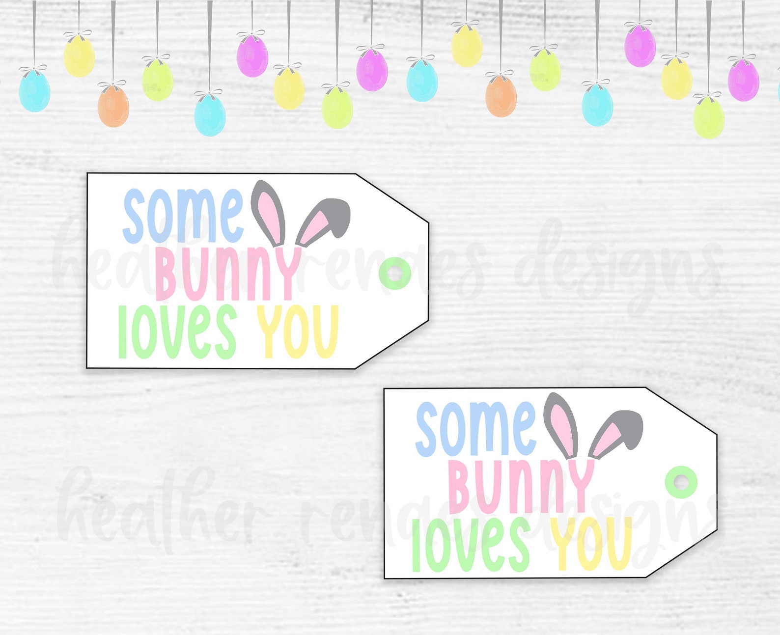 Some Bunny Loves You Gift Tags, Printable Easter Decor, Easter Basket ...