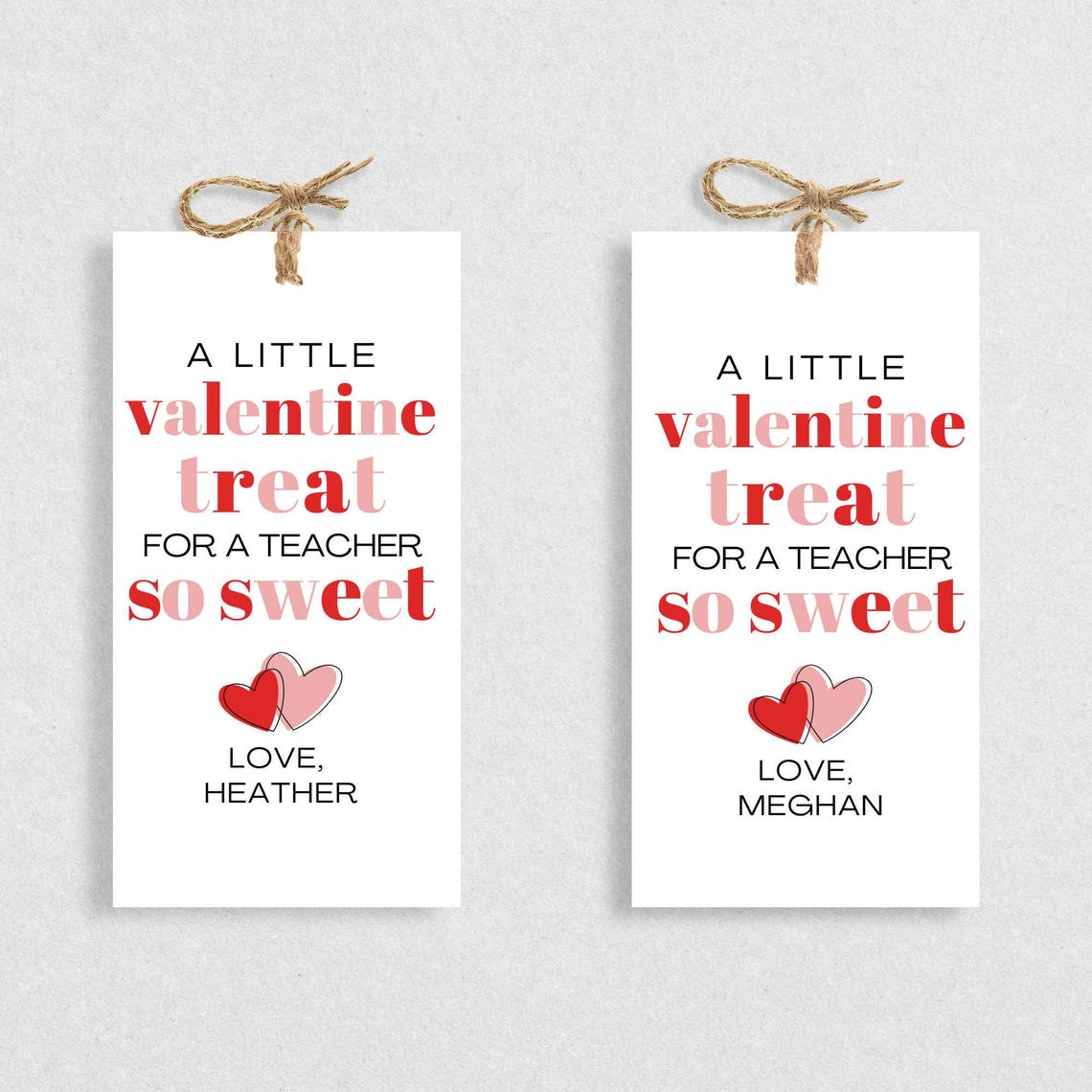 Editable Valentine Teacher Gift Tags, Printable Canva Template - Etsy