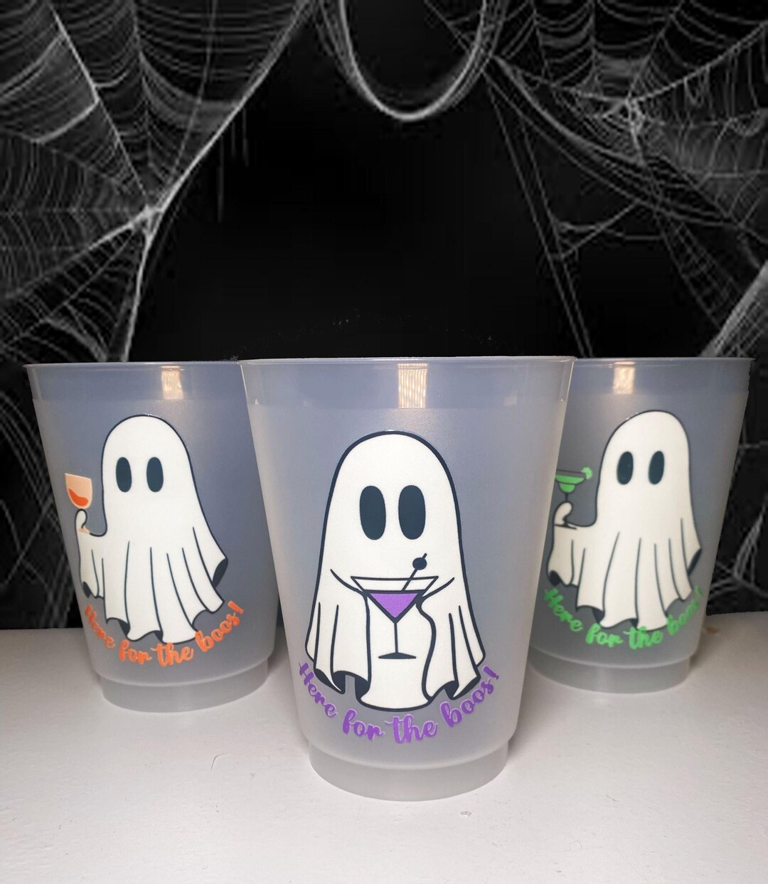 Halloween Party Cups: Ghost Cocktail Design, 16 Oz Plastic Cups - Etsy