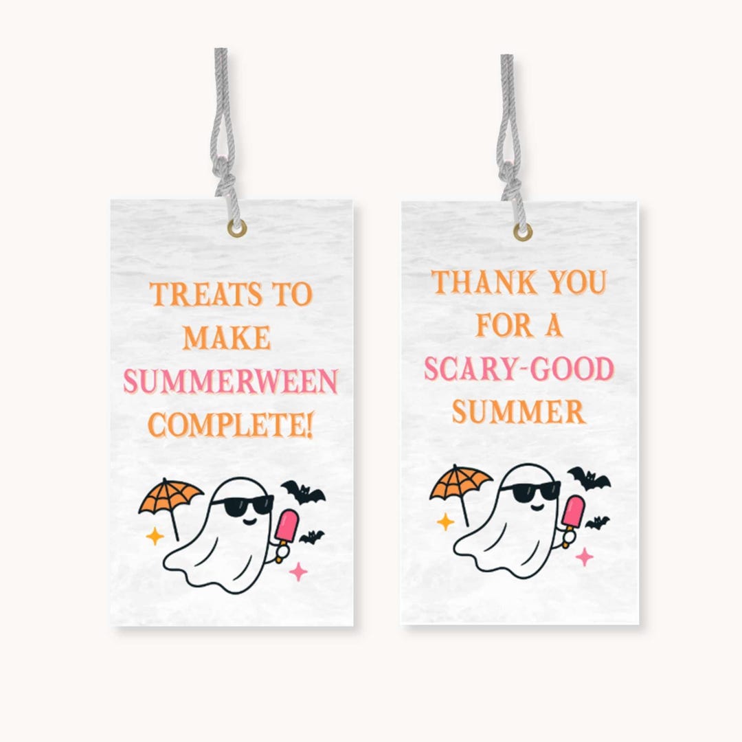 Summerween Party Favor Tags: Printable Halloween in July - Etsy