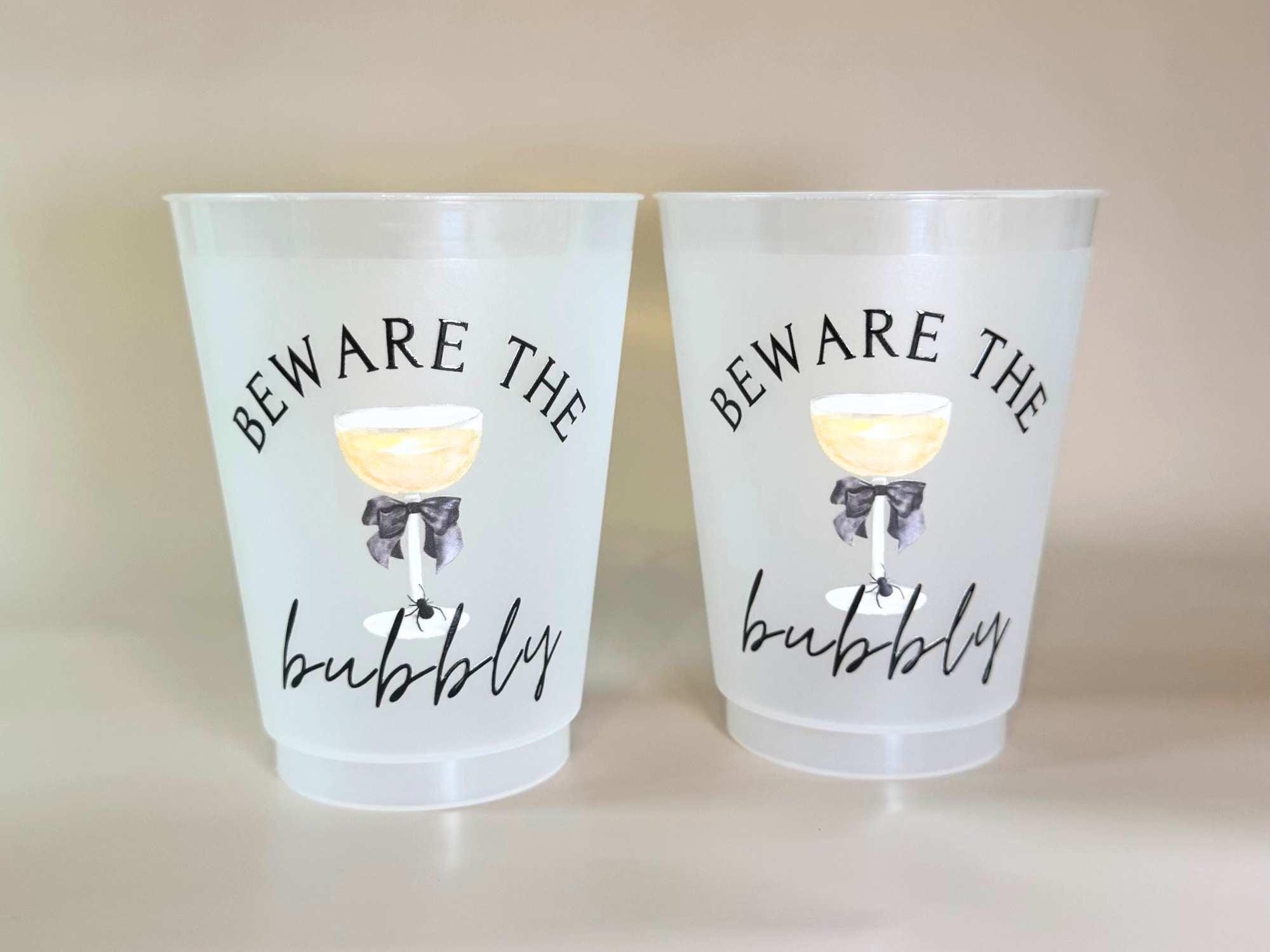 Beware the Bubbly Halloween Frosted Cup: Spooky Party Favor - Etsy