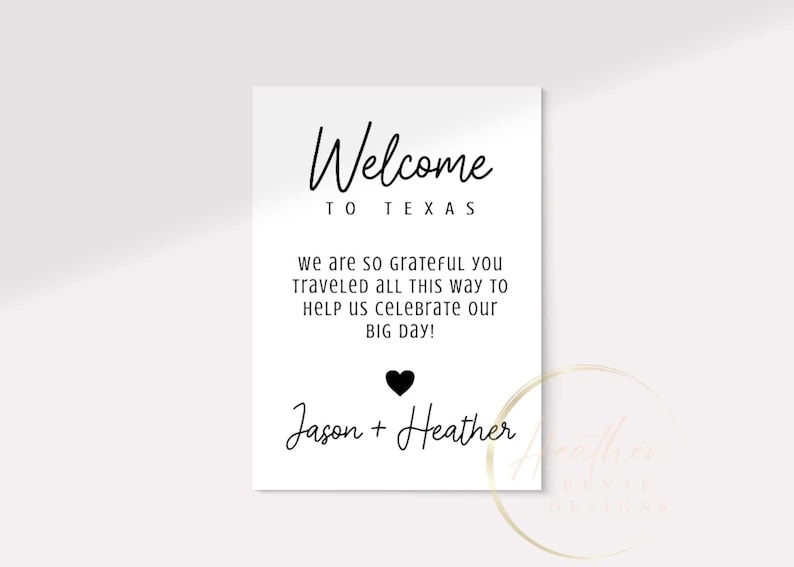 Wedding Welcome Bag Tags, Welcome Notes for Wedding, Destination ...