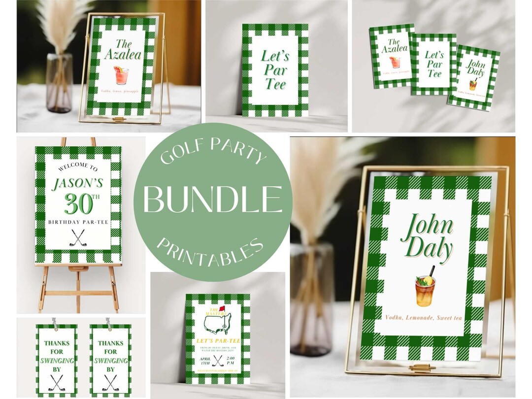 Golf Party Printables Bundle: Editable Masters Decor (digital Download ...