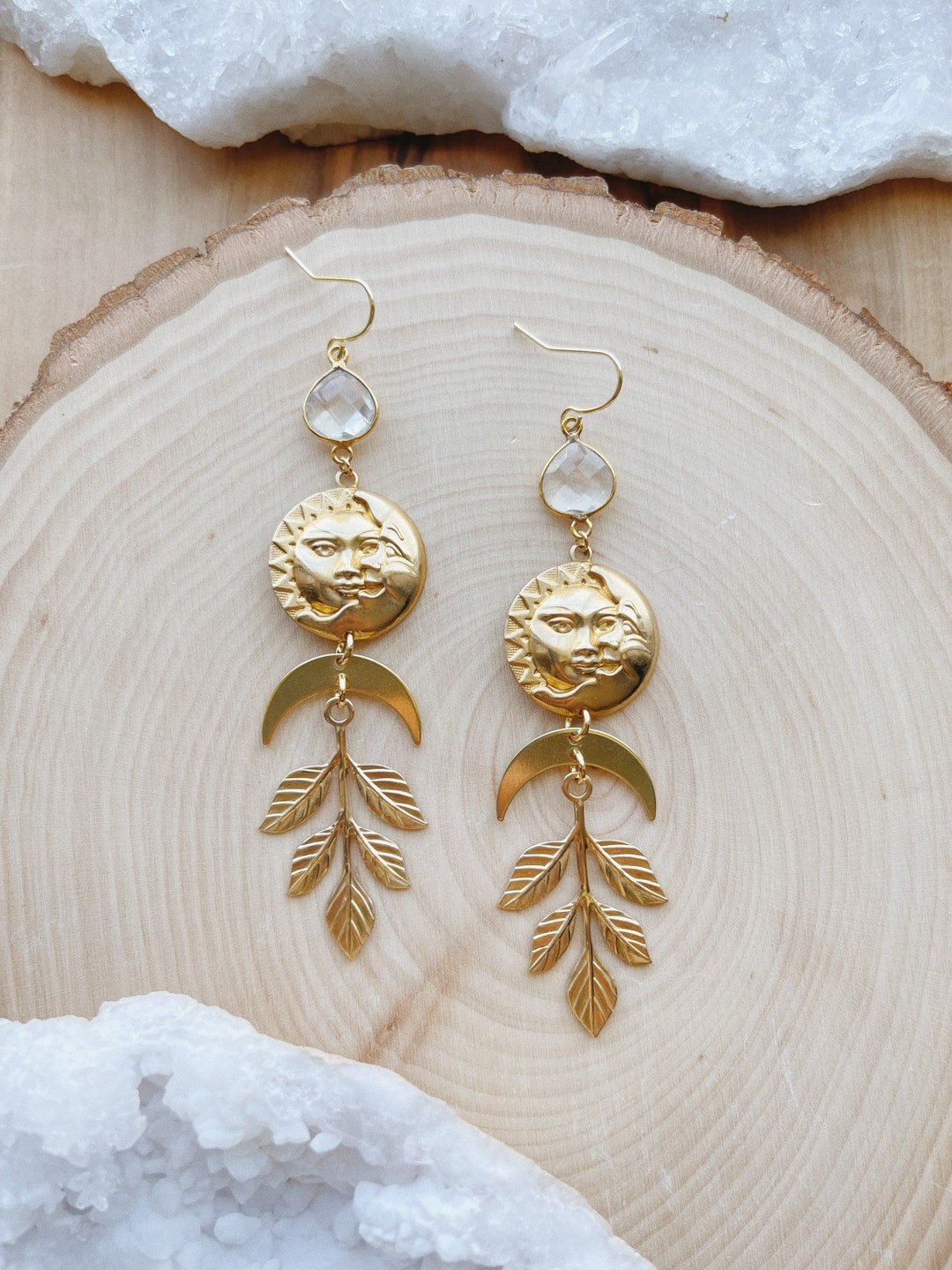 October Moon | Crystal Quartz Sun Moon Goddess Hippie Celestial Boho Witchy Earthy Magic ...