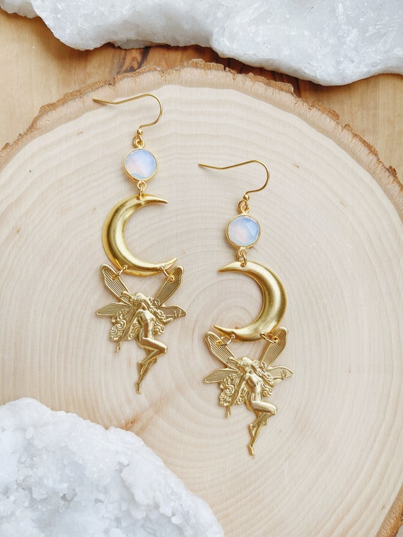 Realm of the Fae Opalite Moon Fairy Fae Goddess Nature - Etsy