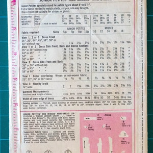 Vintage 70s Simplicity 8922 Misses' and Junior Mini Dress Mid-century ...