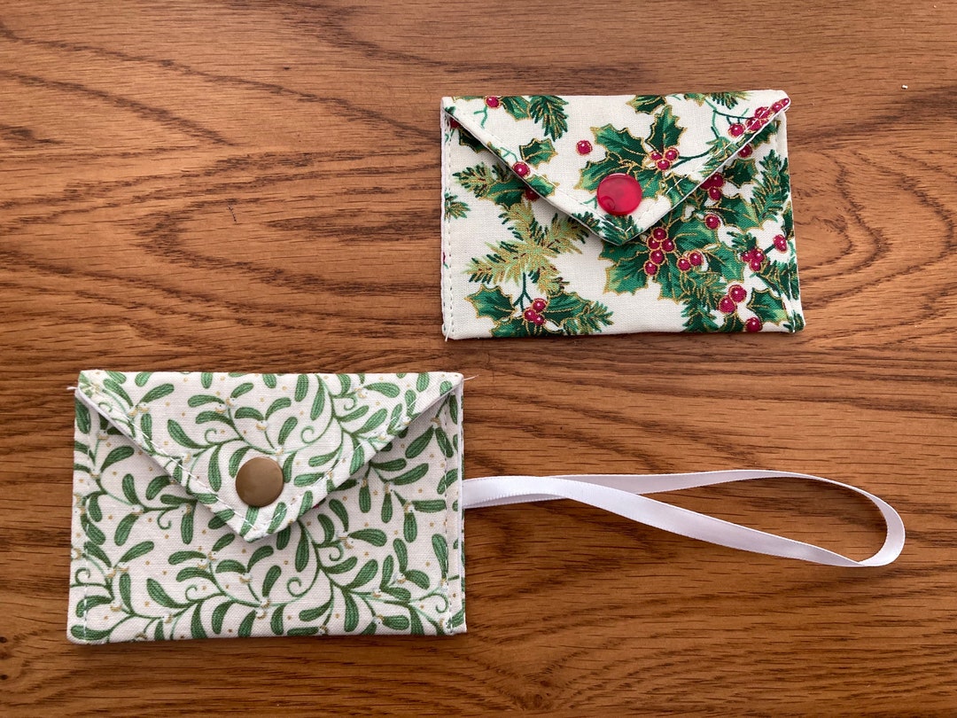 Handmade Christmas Fabric Gift Card Holder, Holiday Money Wallet - Etsy