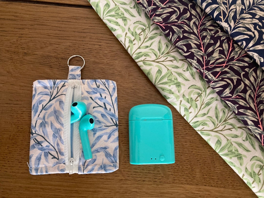 Headphone Pouch Made in William Morris Willow Bough Fabric. Ear Bud ...