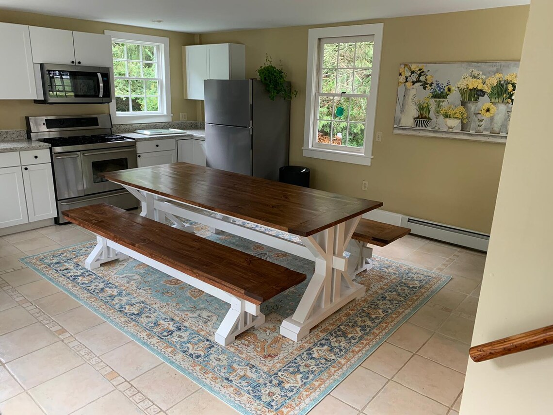 Farmhouse Table & Bench - Etsy