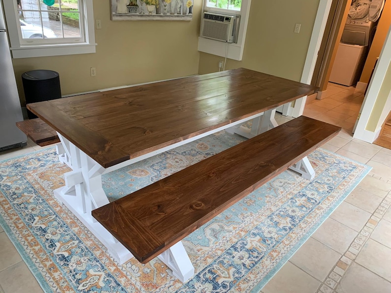 Farmhouse Table & Bench - Etsy