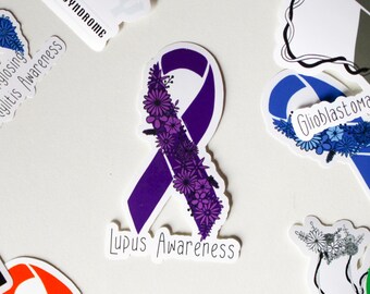 Rainbow Lupus Awareness Sticker 5cm Holographic Sticker Lupus Awareness ...