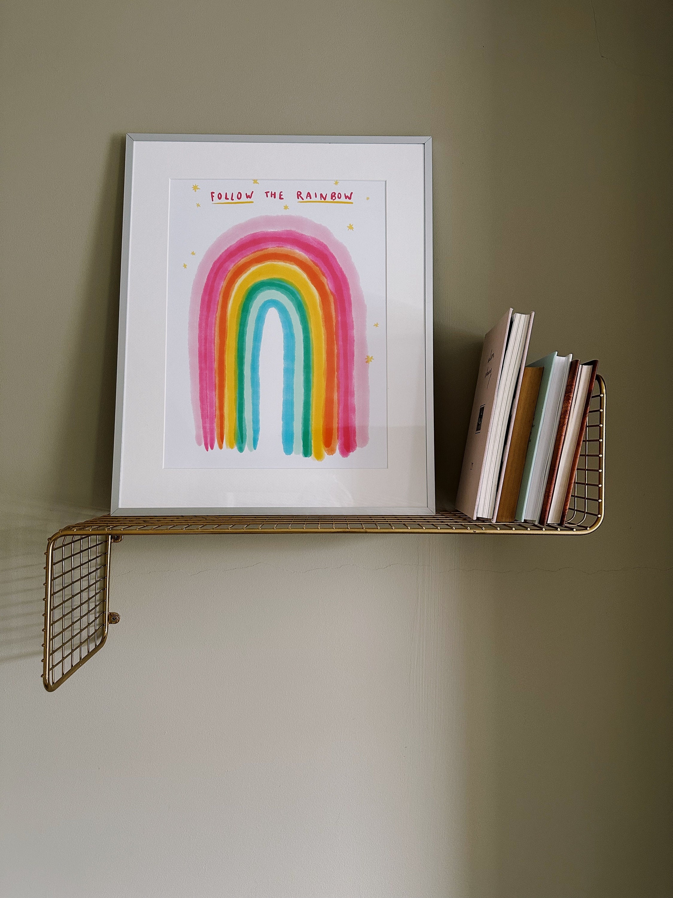 Follow the Rainbow pink X1 A4 Print - Etsy
