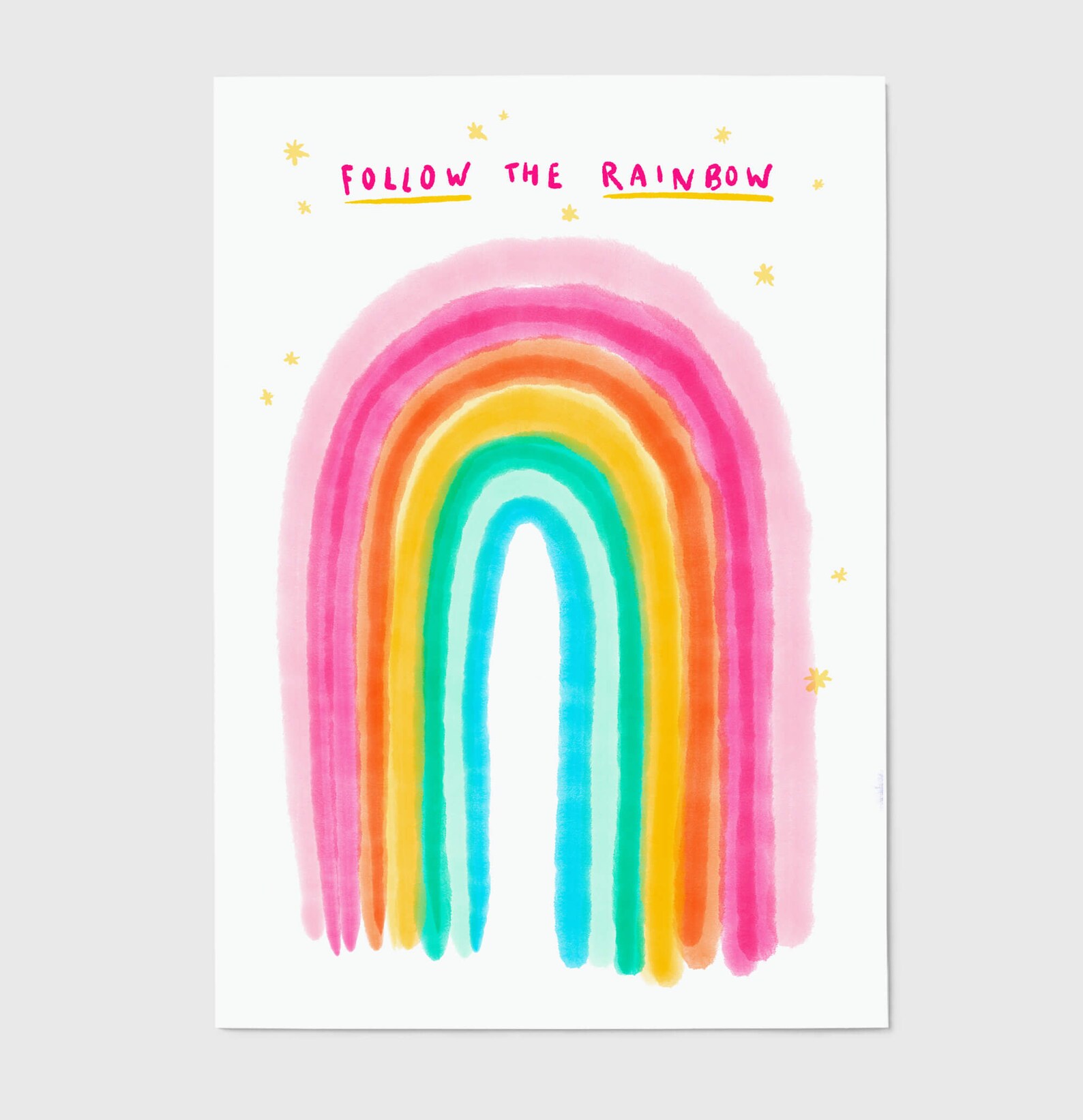 Follow the Rainbow pink X1 A4 Print - Etsy