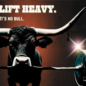 Longhorn Bull Lift Heavy It's No Bull .PNG Funny Fitness Sublimation ...