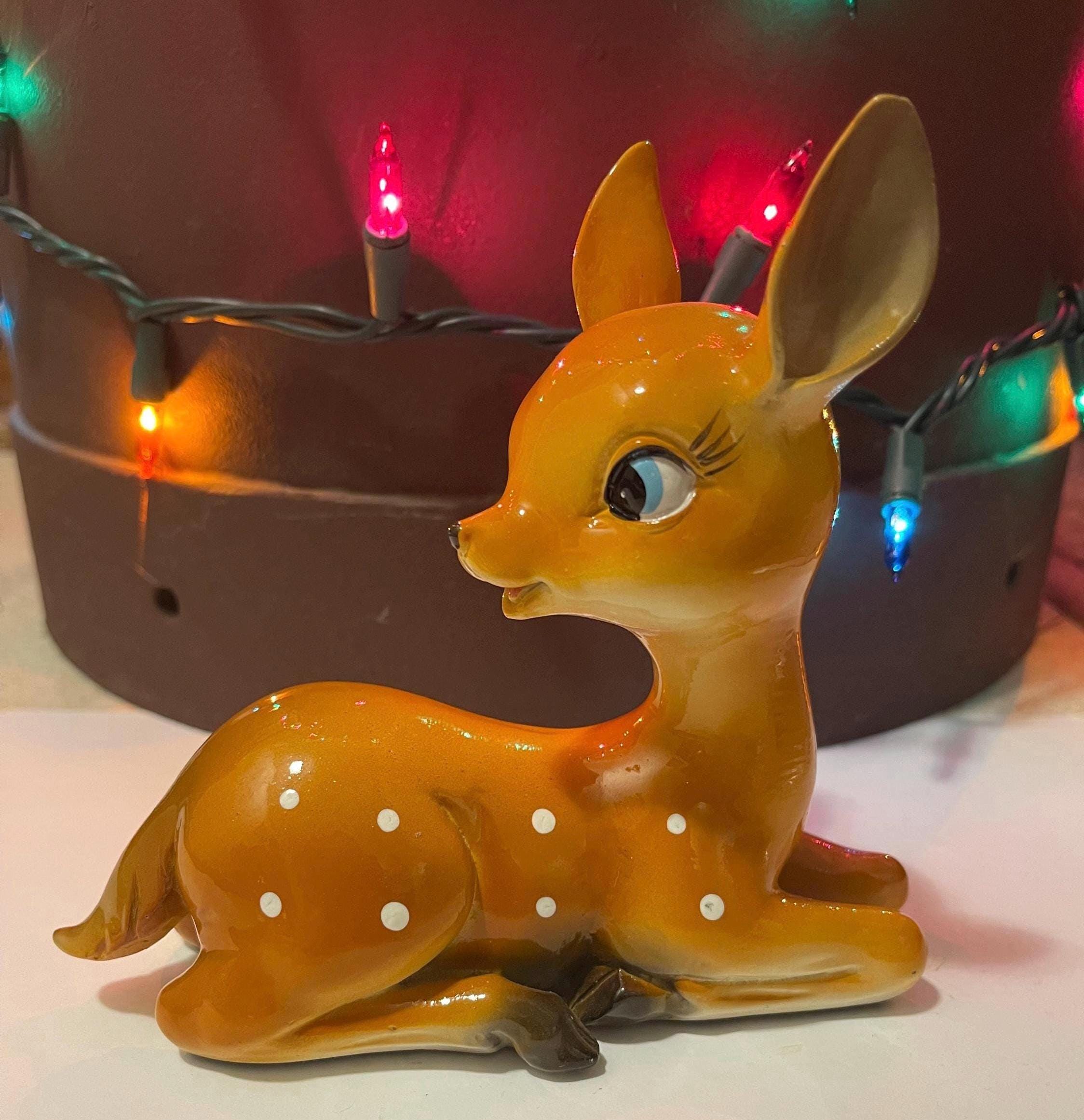 Fawn Deer Statue Figurine. Super Cute Vintage Style Deer With Big Ears ...