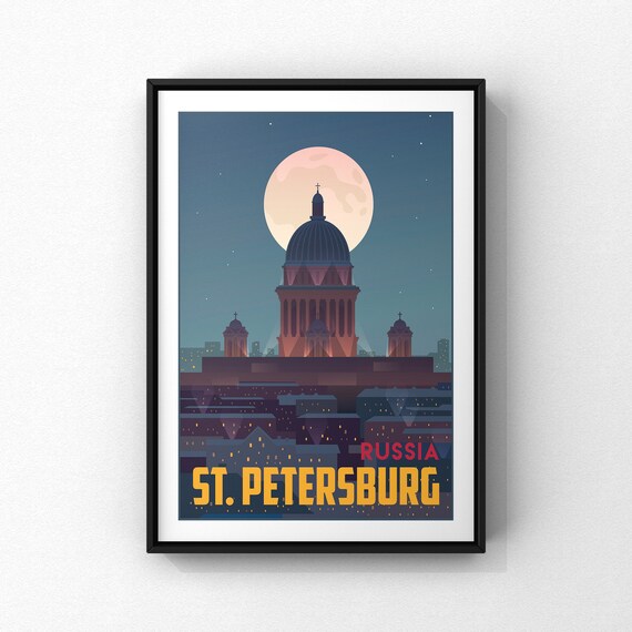 Imperial Capital Russia Landmarks The Palace Bridge Russia Art ST.Petersburg Wall Art Saint ...