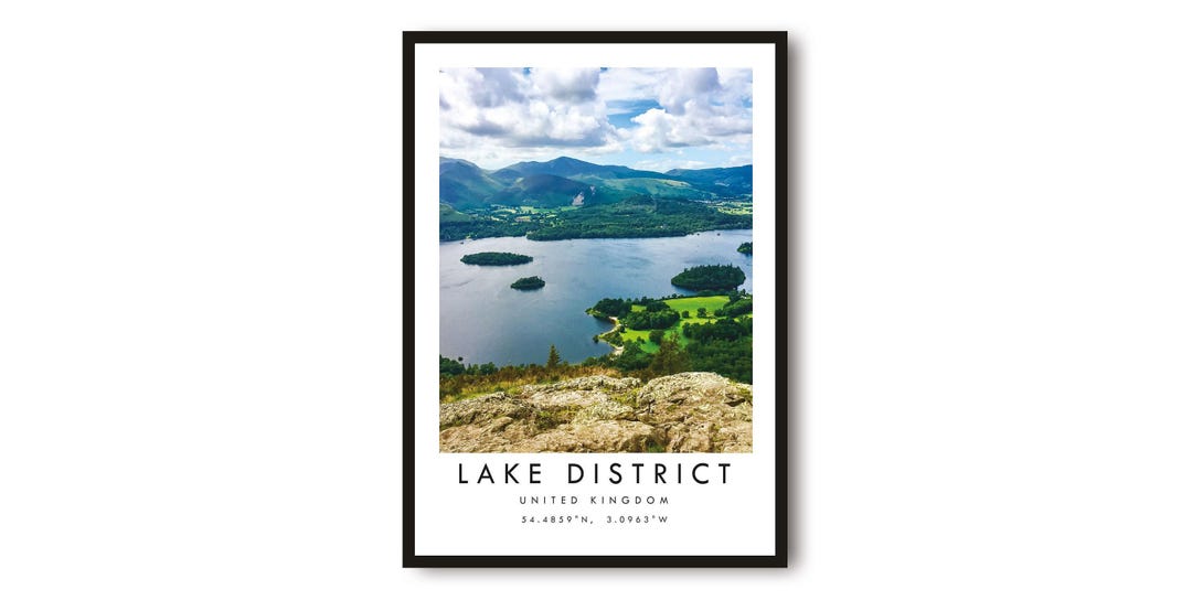 Lake District Print: UK Travel Poster, Minimalist Home Decor - Etsy