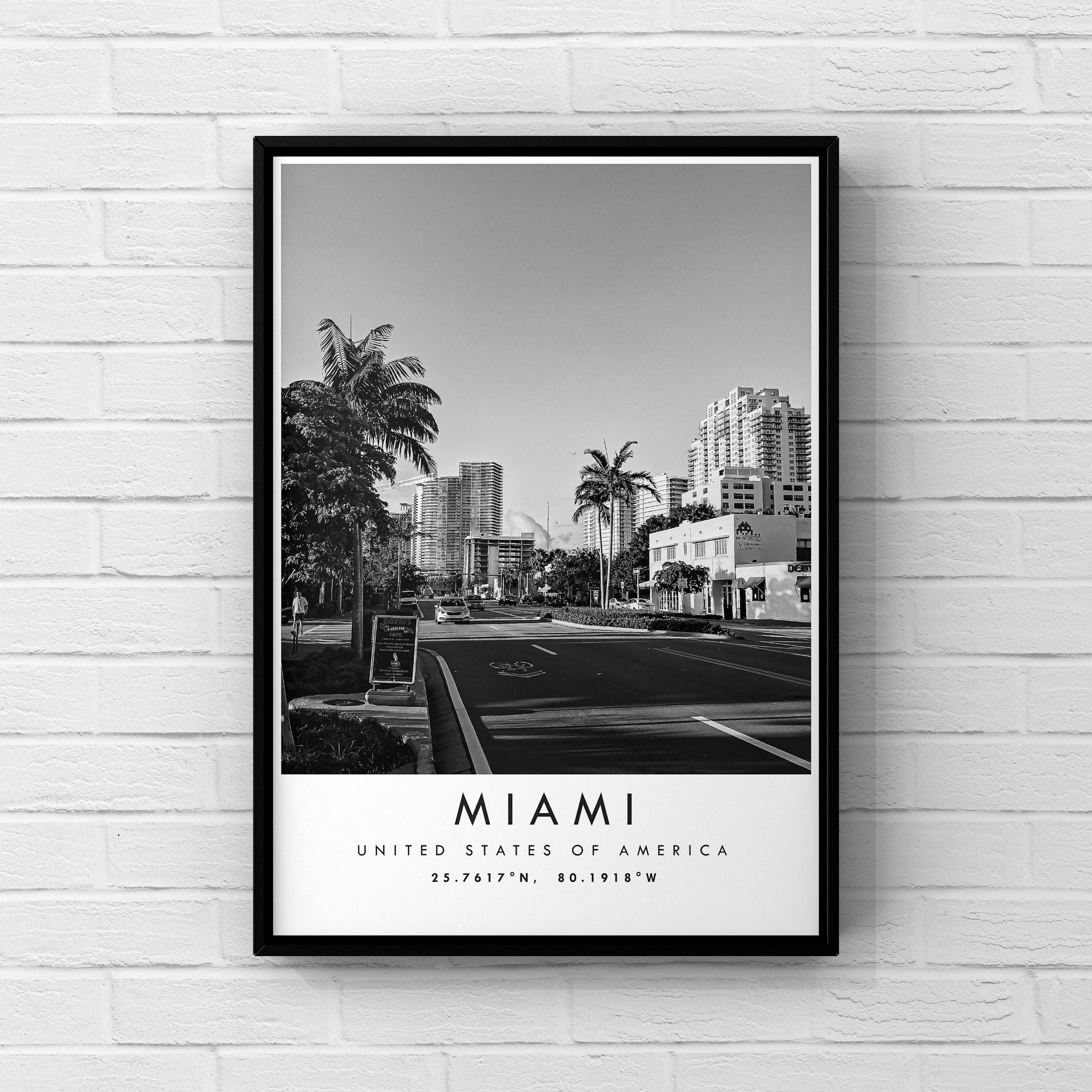 Miami Travel Print Miami Poster Print Miami Wall Art - Etsy