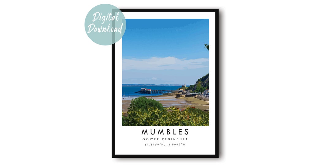 Mumbles Travel Poster | Digital Download | 25 Different Size Options - Etsy UK